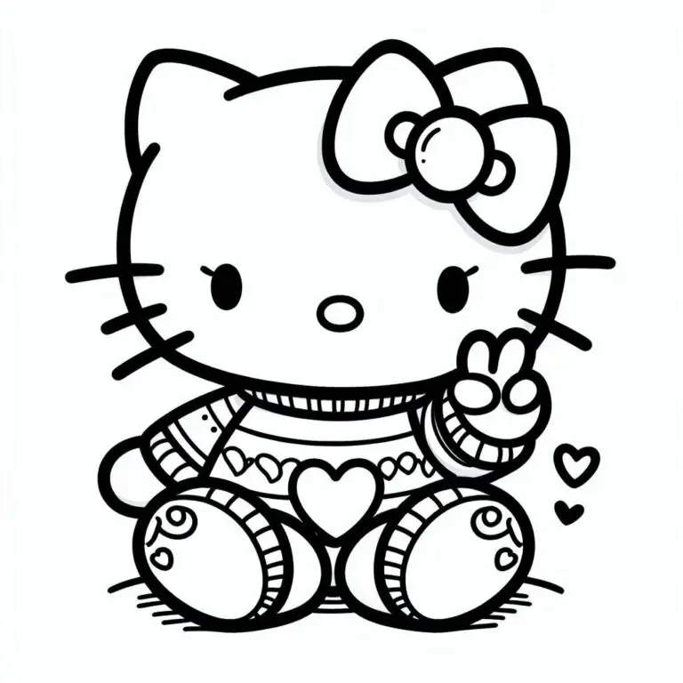 36 Hello Kitty de colorat pentru copii (Desene imprimabile)