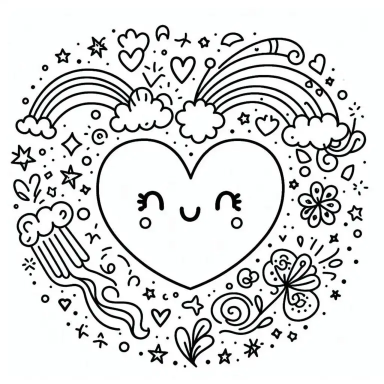 33+ Inima de colorat pentru copii (Desene imprimabile)