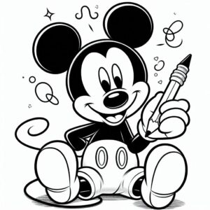 81 Mickey mouse de colorat pentru copii (Desene imprimabile)