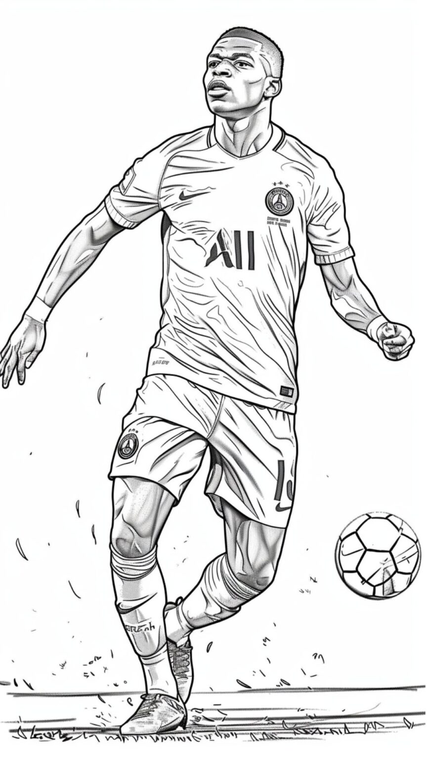 Mbappe coloring pages unique | Free Printables