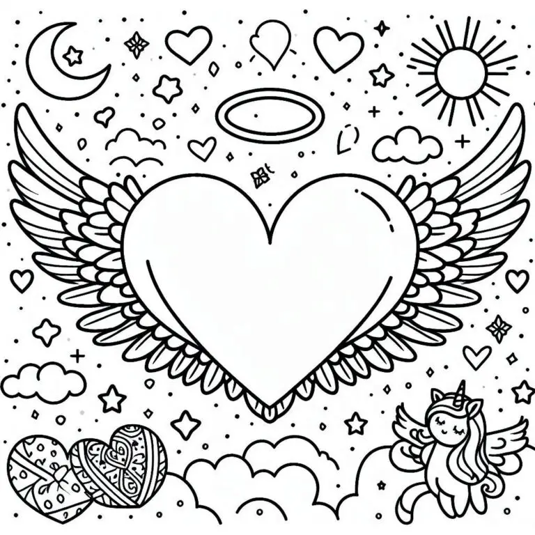 33+ Inima de colorat pentru copii (Desene imprimabile)