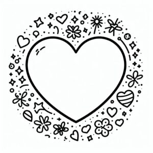 33+ Inima de colorat pentru copii (Desene imprimabile)