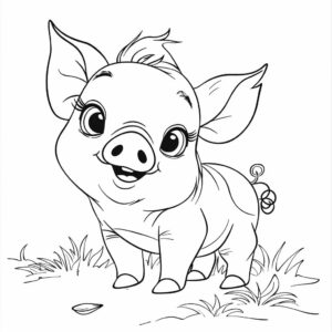 39 Porc de colorat pentru copii (Desene imprimabile)