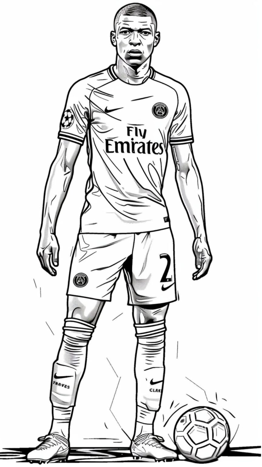 Mbappe coloring pages unique | Free Printables