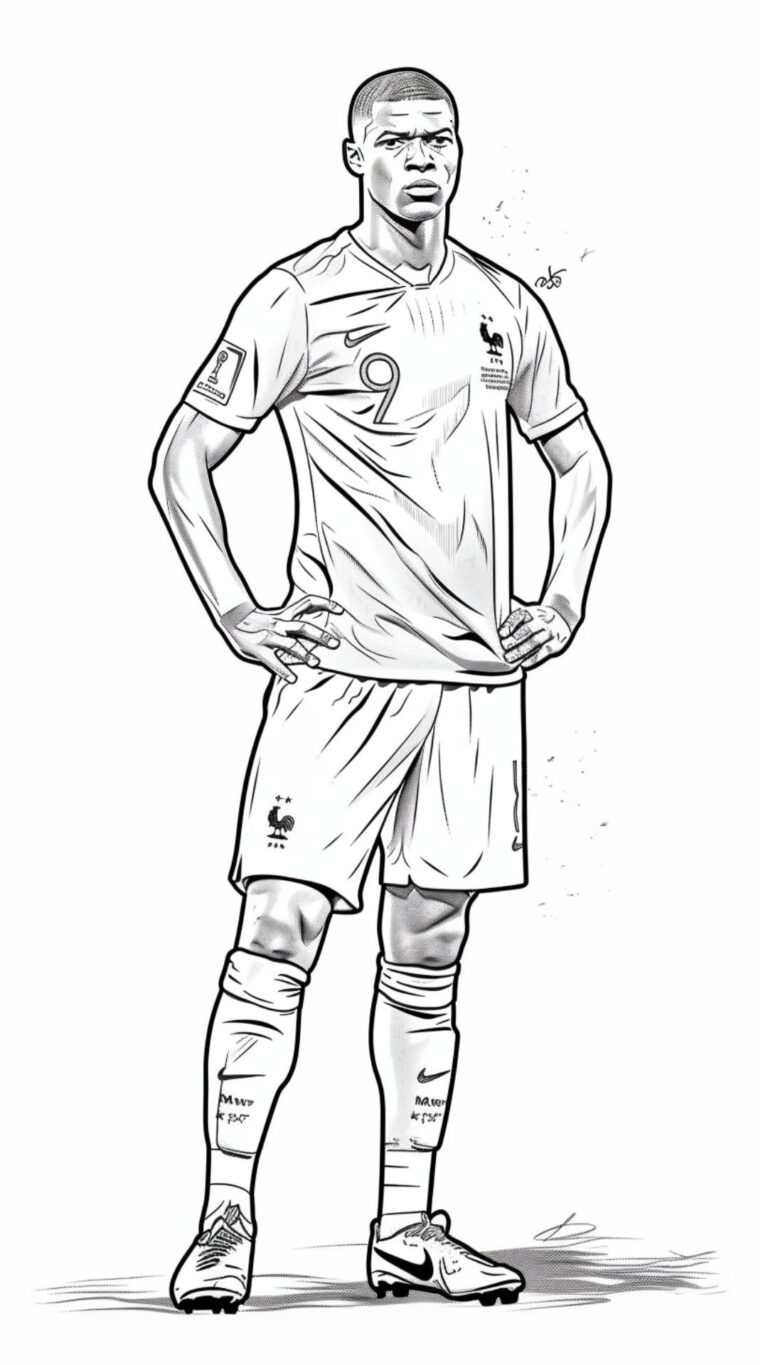 Mbappe coloring pages unique | Free Printables