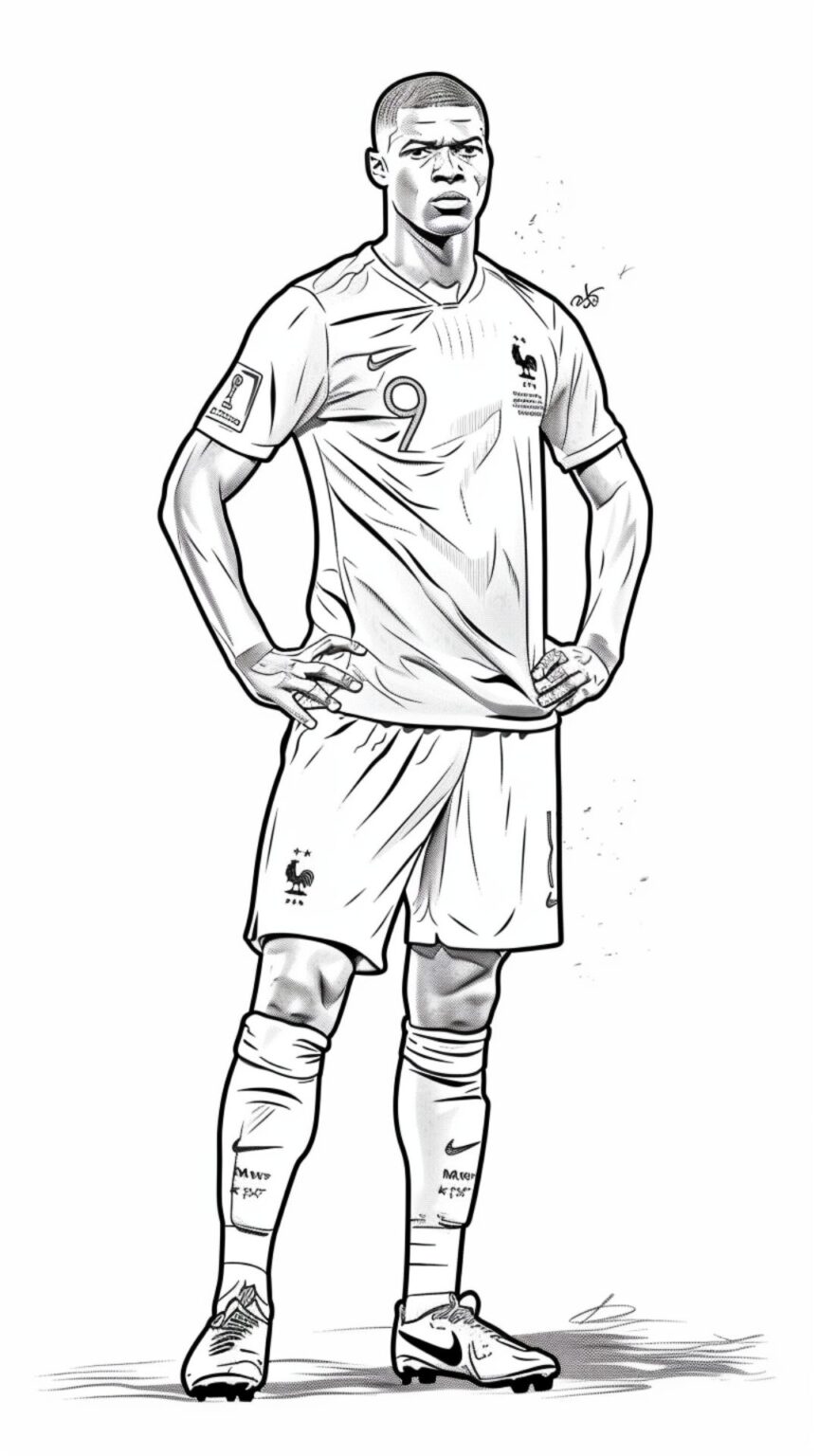 Mbappe coloring pages unique | Free Printables