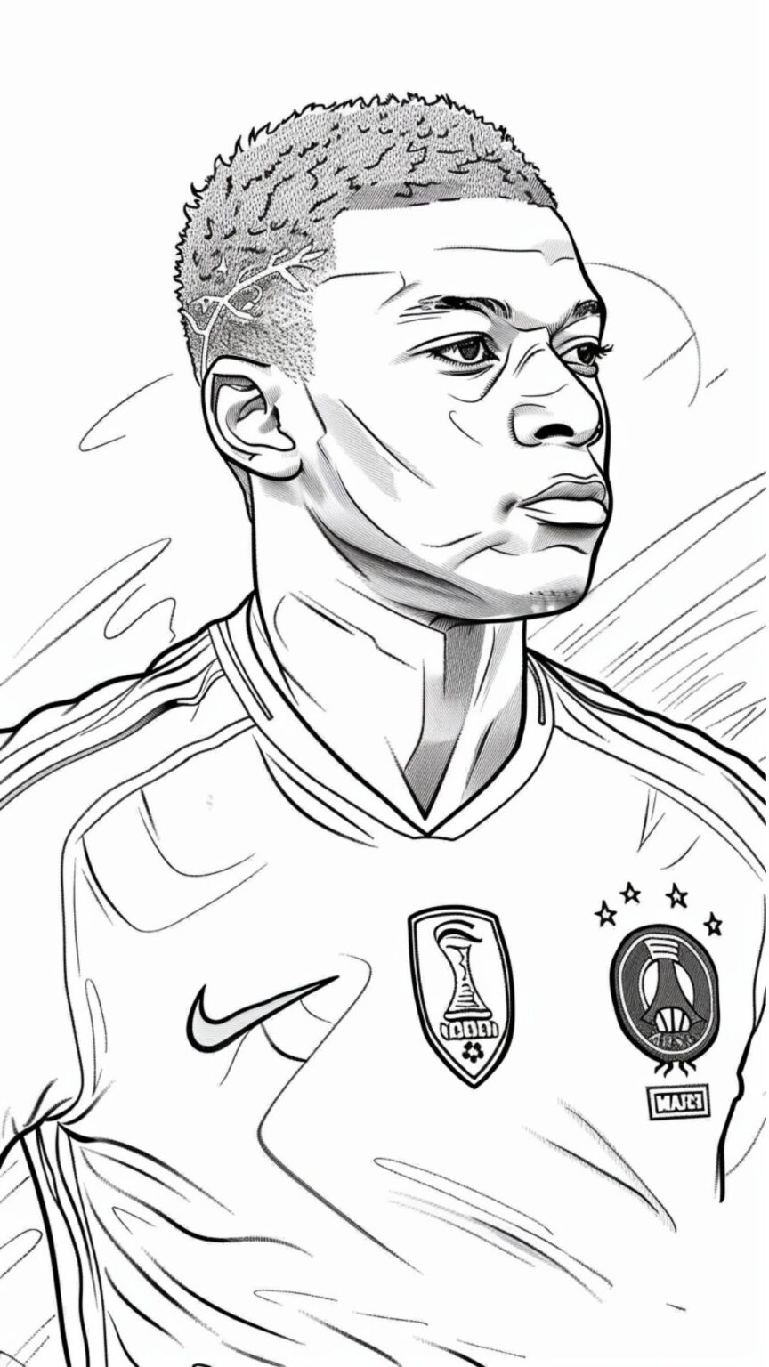 Mbappe coloring pages unique | Free Printables
