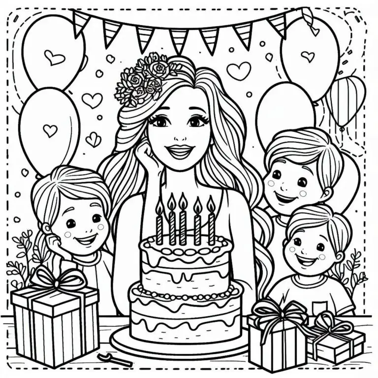 48 Födelsedag målarbilder för barn utskrivbar PDF gratis