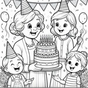 48 Fødselsdag Tegninger Farvelægning Printbar gratis PDF