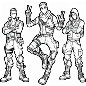 48 Fortnite Tegninger Farvelægning Printbar gratis PDF