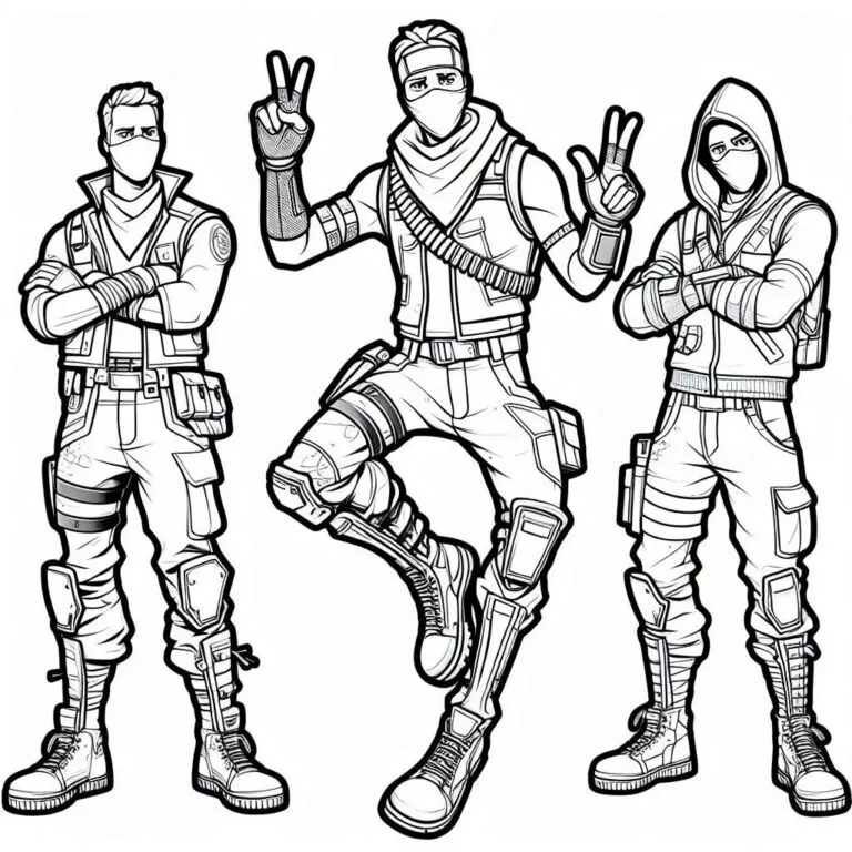 48 Fortnite de colorat pentru copii (Desene imprimabile)