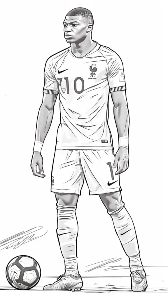 Mbappe coloring pages unique | Free Printables