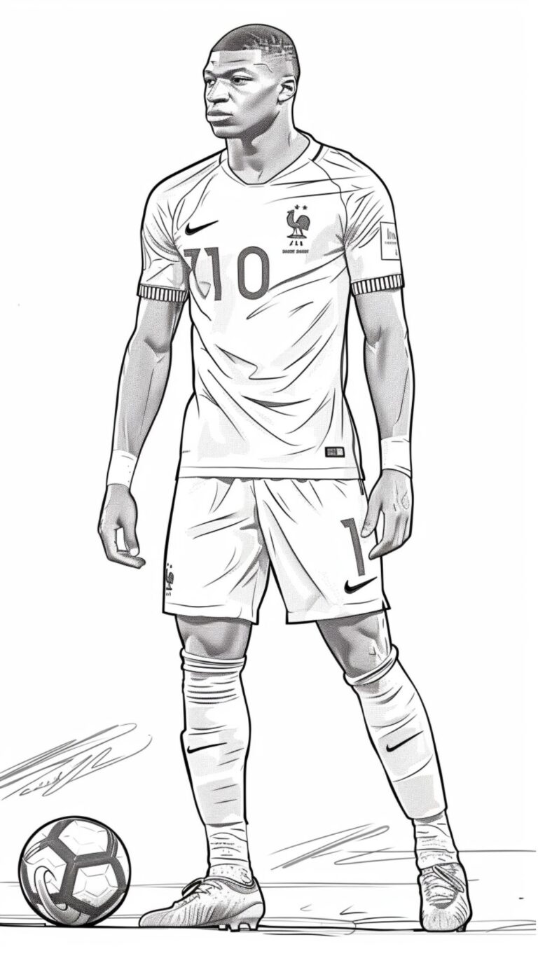 Mbappe coloring pages unique | Free Printables