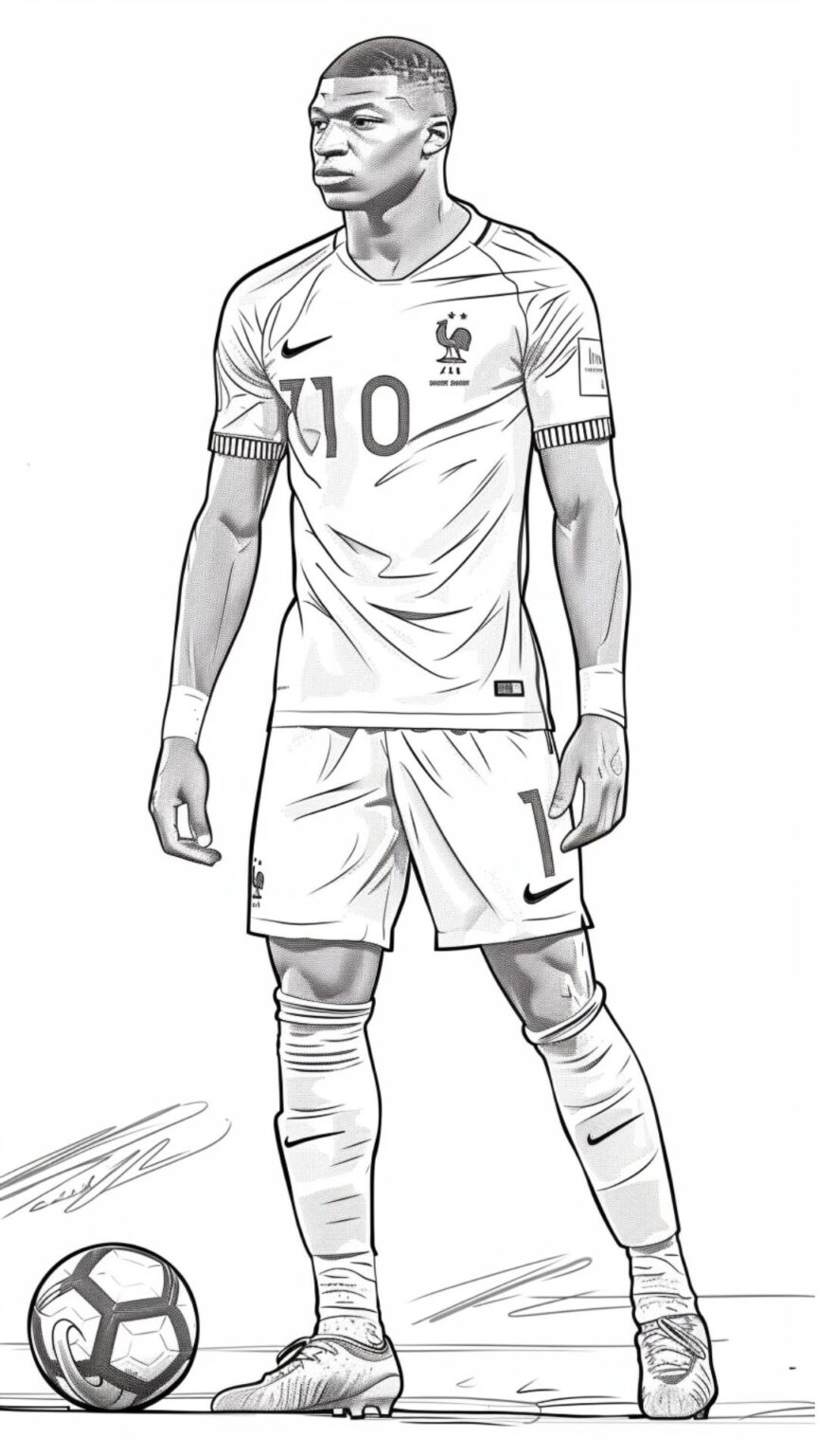 Mbappe coloring pages unique | Free Printables