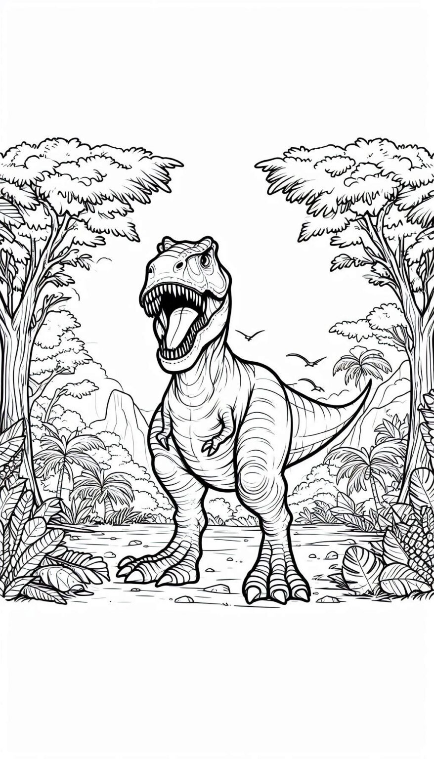 60 Dinozaur de colorat pentru copii (Desene imprimabile)