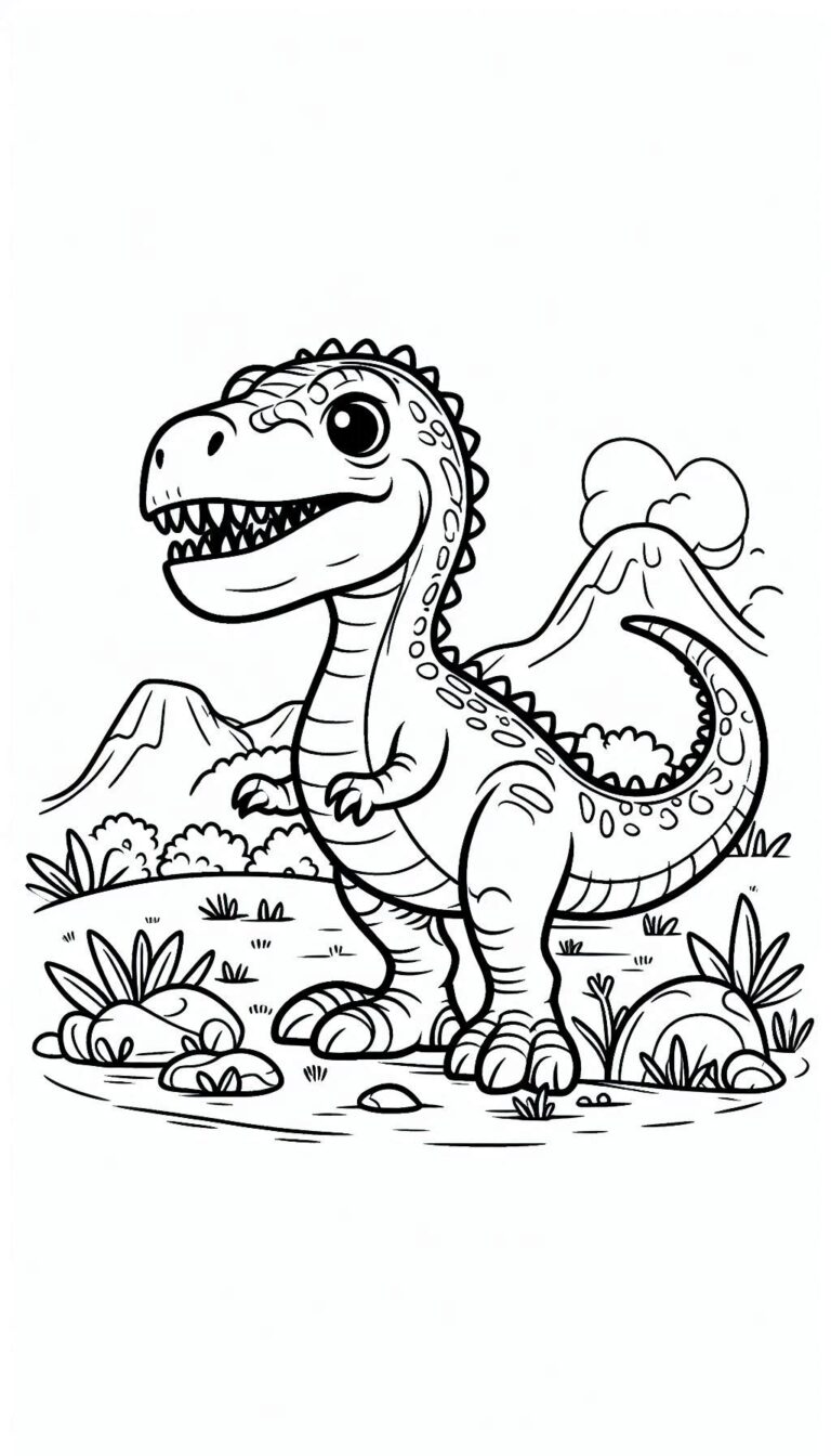 60 Dinosauri da colorare unico e stampare PDF gratuita