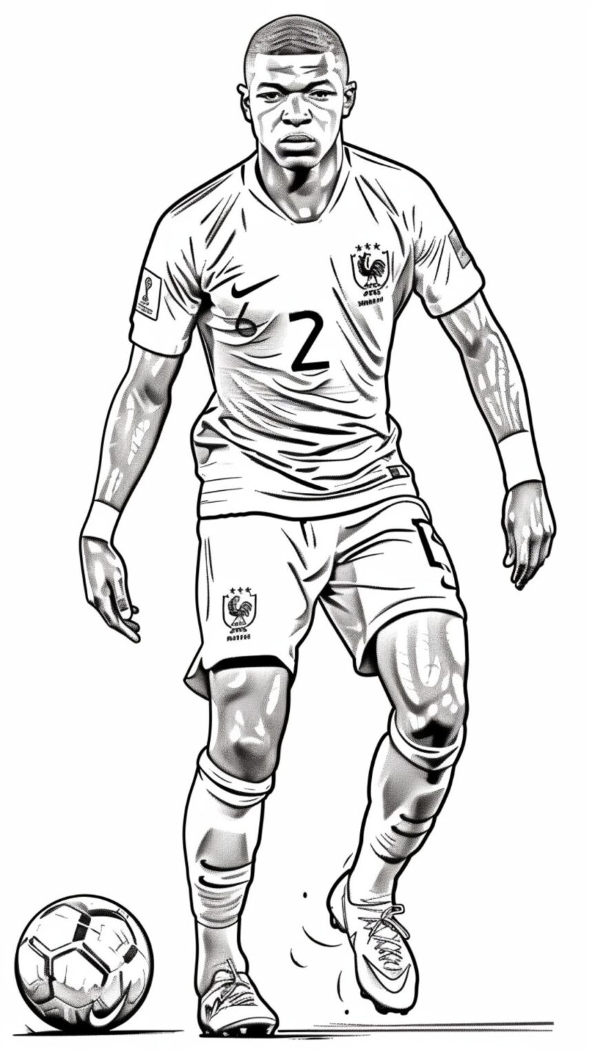 Mbappe coloring pages unique | Free Printables
