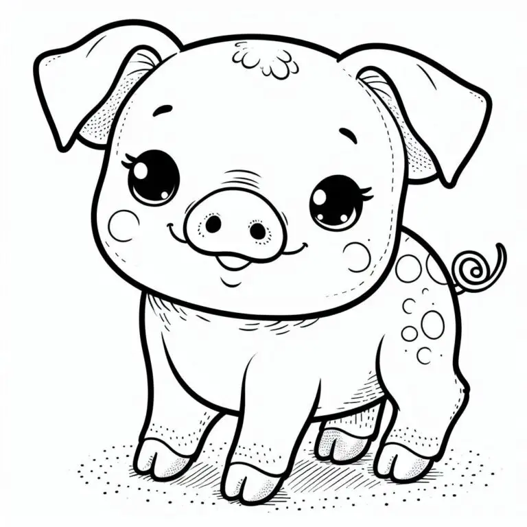 36 Porc de colorat pentru copii (Desene imprimabile)