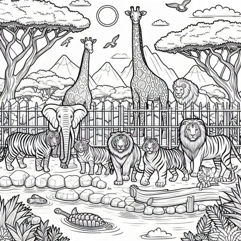 60 Desenhos Zoológico para colorir e imprimir PDF gratis