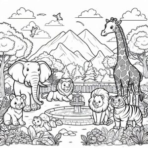 60 Dello zoo da colorare unico e stampare PDF gratuita