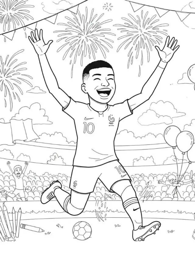 Kolorowanki Mbappe do druku darmowe PDF