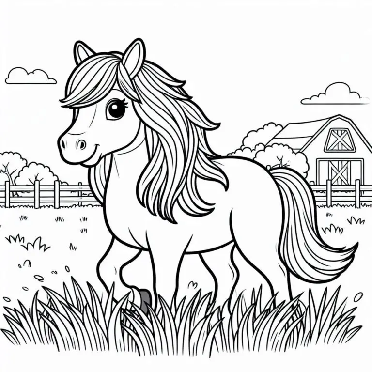 53+ Cal de colorat pentru copii (Desene imprimabile)