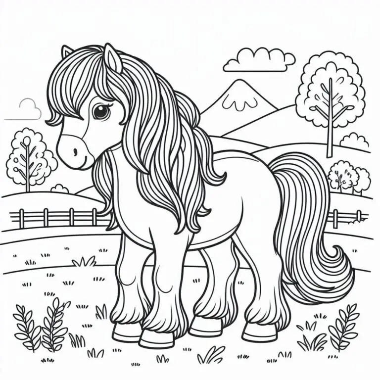 56+ Cal de colorat pentru copii (Desene imprimabile)