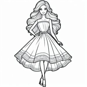 38 Barbie de colorat pentru copii (Desene imprimabile)