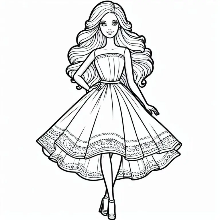 38 Barbie da colorare unico e stampare PDF gratuita