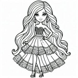 38 Barbie de colorat pentru copii (Desene imprimabile)