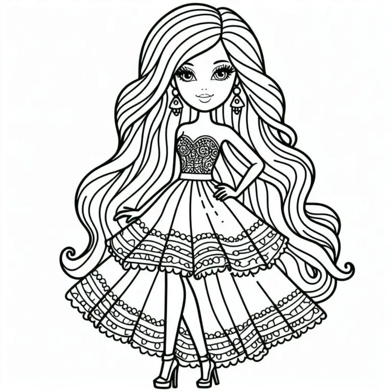 41 Barbie de colorat pentru copii (Desene imprimabile)