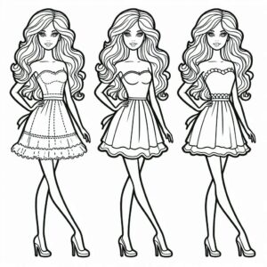 41 Barbie de colorat pentru copii (Desene imprimabile)