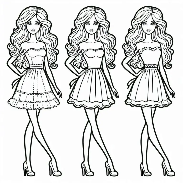 38 Barbie da colorare unico e stampare PDF gratuita