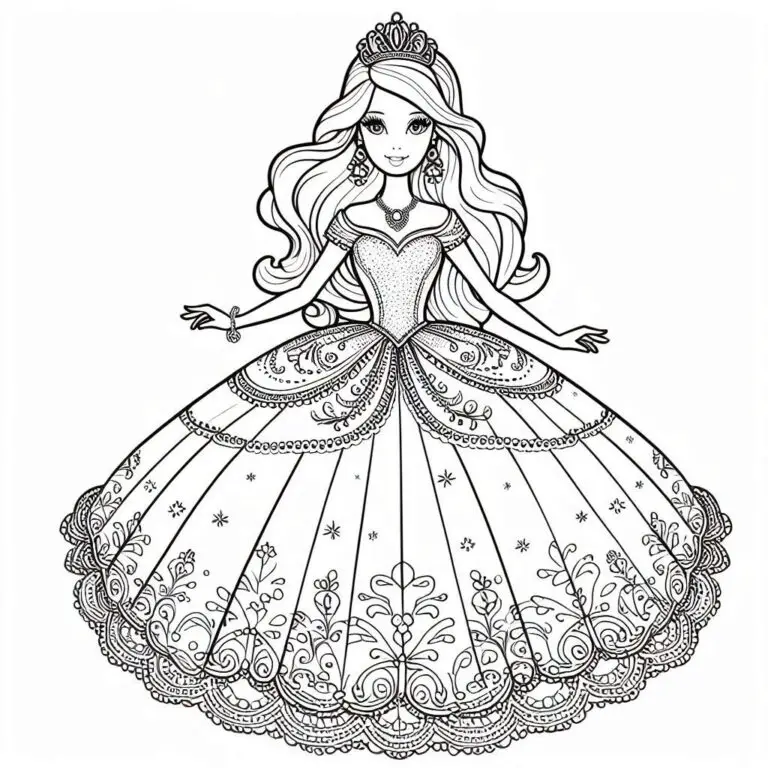 38 Barbie da colorare unico e stampare PDF gratuita