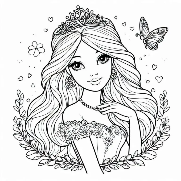 38 Barbie de colorat pentru copii (Desene imprimabile)