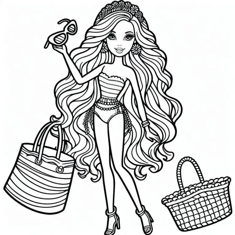 41 Mewarnai barbie untuk anak-anak (gambar untuk dicetak)