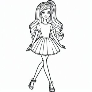 38 Barbie de colorat pentru copii (Desene imprimabile)