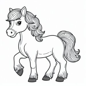 53+ Cal de colorat pentru copii (Desene imprimabile)