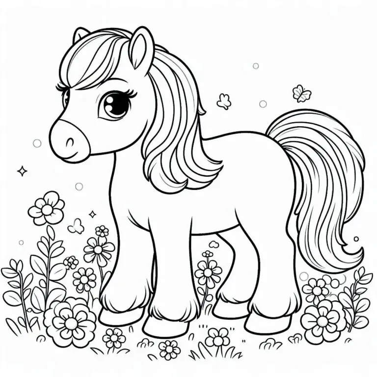 50+ Cal de colorat pentru copii (Desene imprimabile)