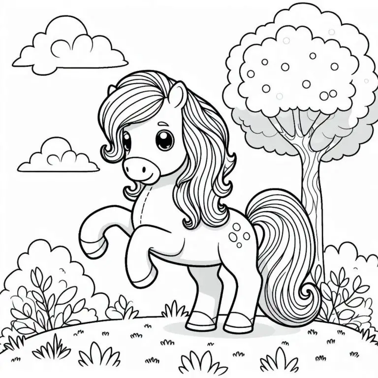 56+ Cal de colorat pentru copii (Desene imprimabile)