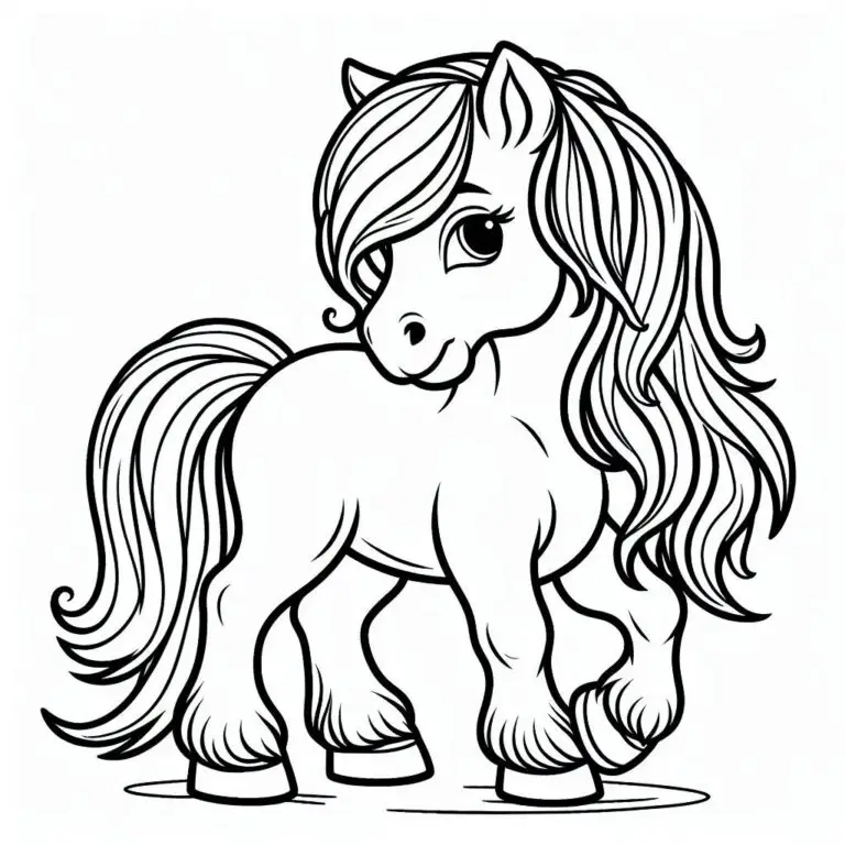 50+ Cal de colorat pentru copii (Desene imprimabile)