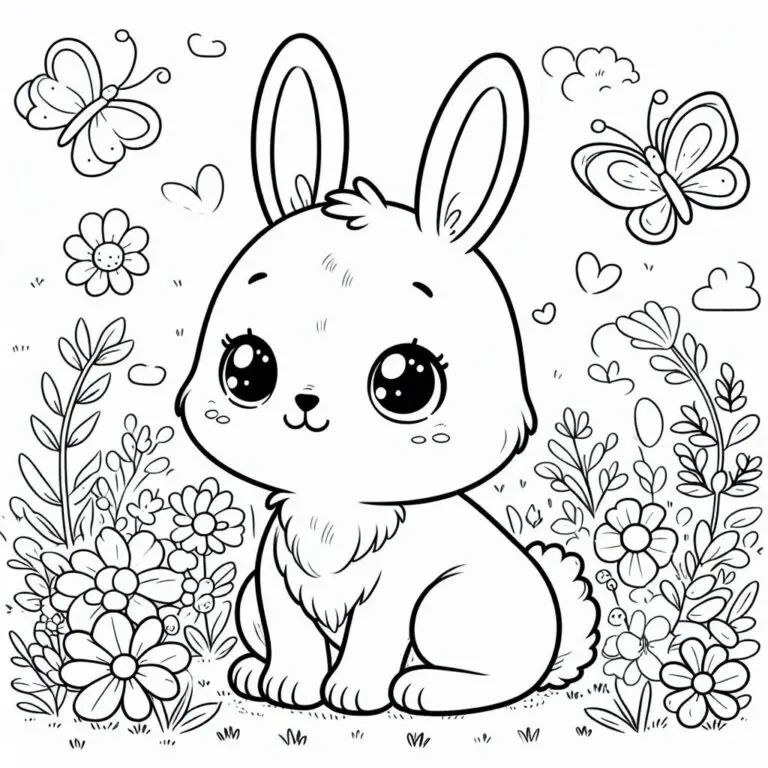 54 Iepurasi de colorat pentru copii (Desene imprimabile)