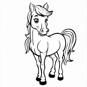 50+ Cal de colorat pentru copii (Desene imprimabile)