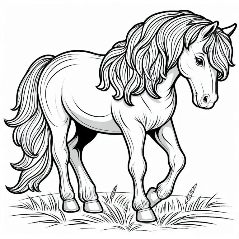 53+ Cal de colorat pentru copii (Desene imprimabile)