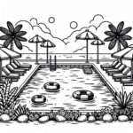 21 Della piscina da colorare unico e stampare PDF gratuita
