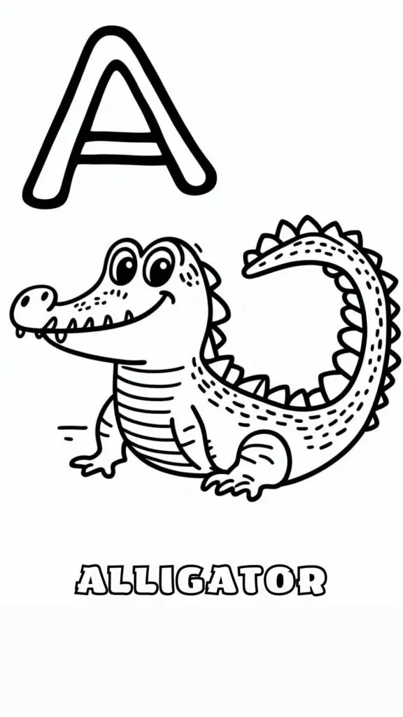Letter A-animals coloring pages for Kids | Free Printables
