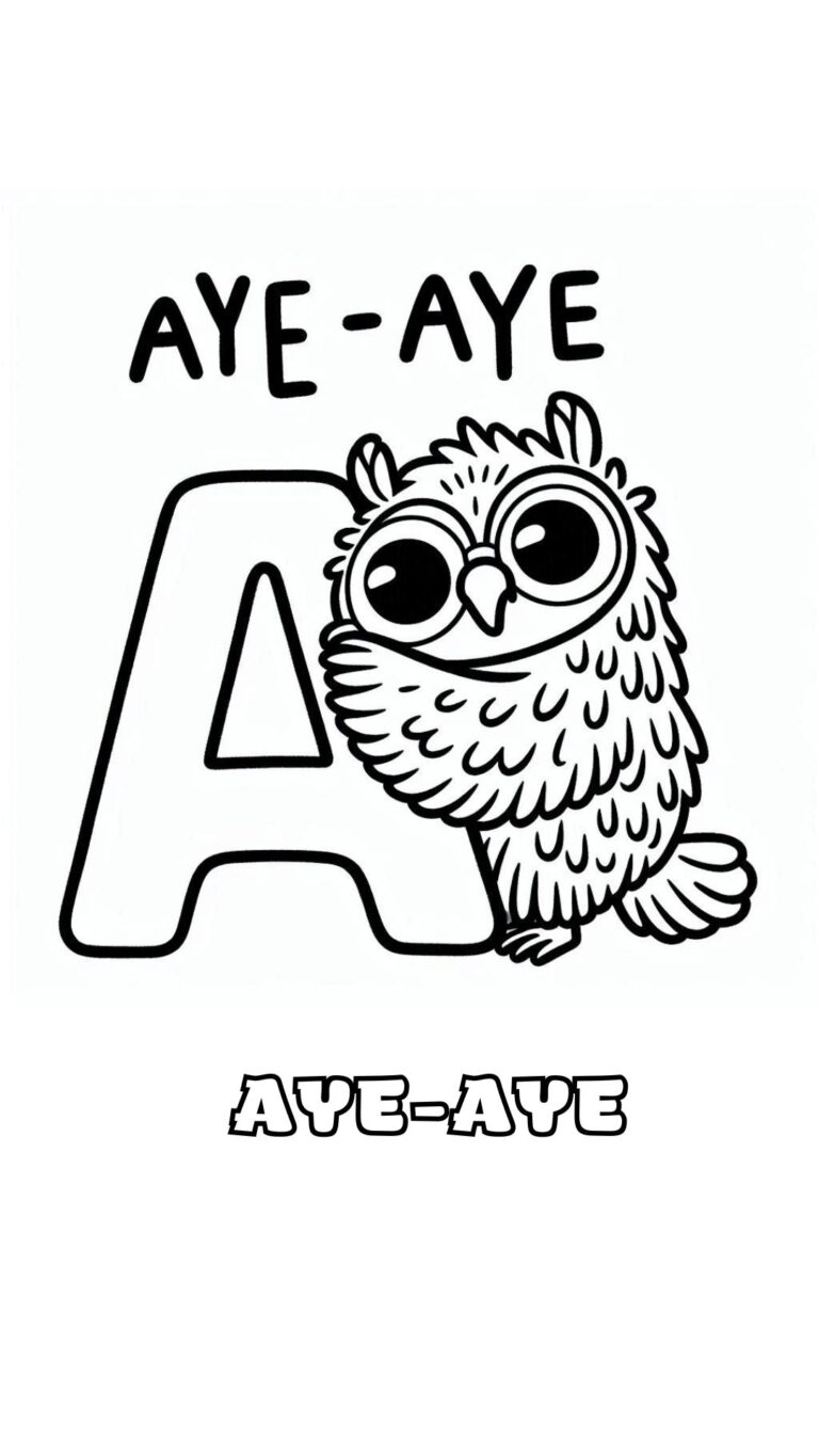 Letter A-animals coloring pages for Kids | Free Printables
