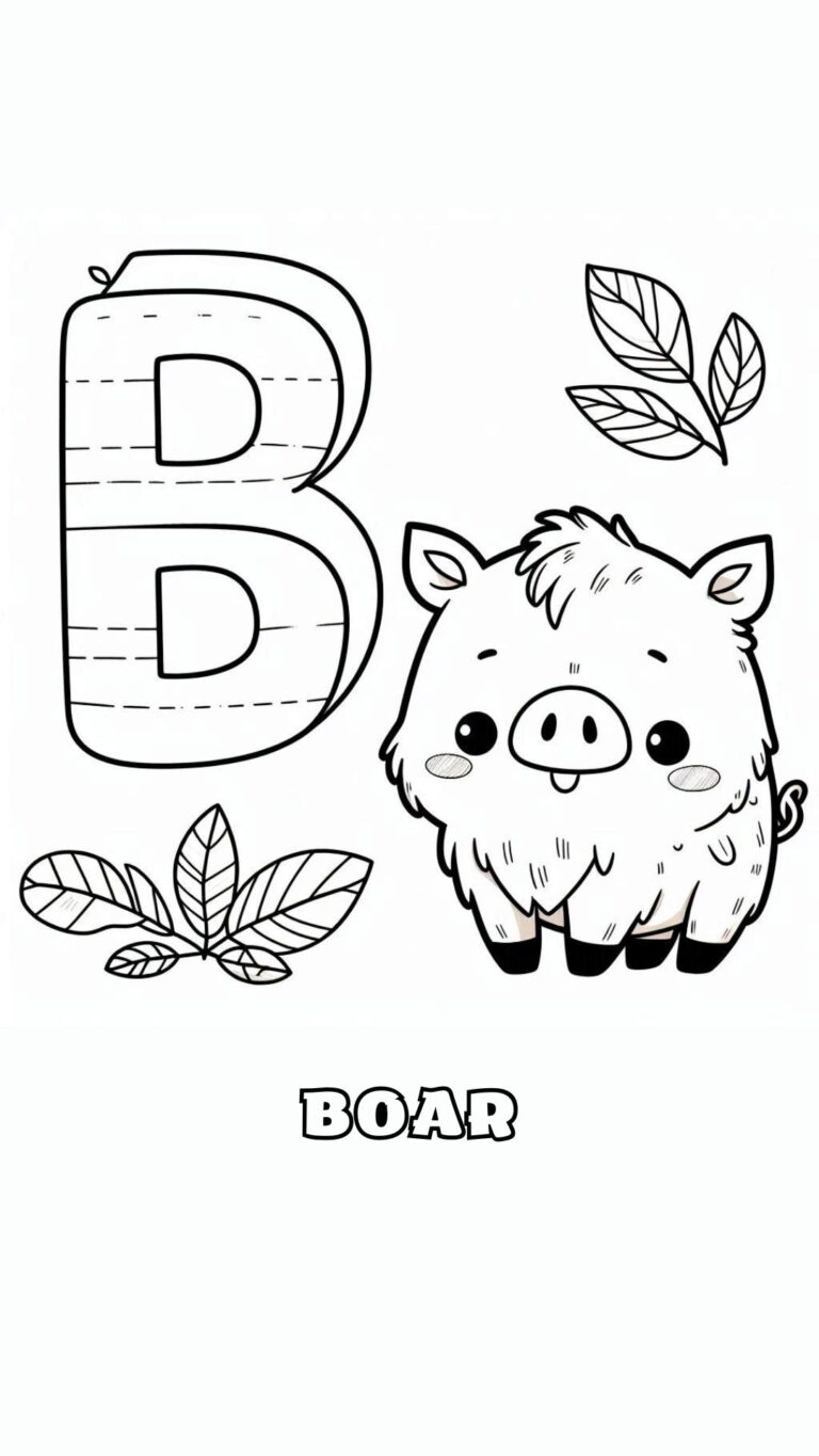 16 Letter B Animals Coloring Page For Kids To Study