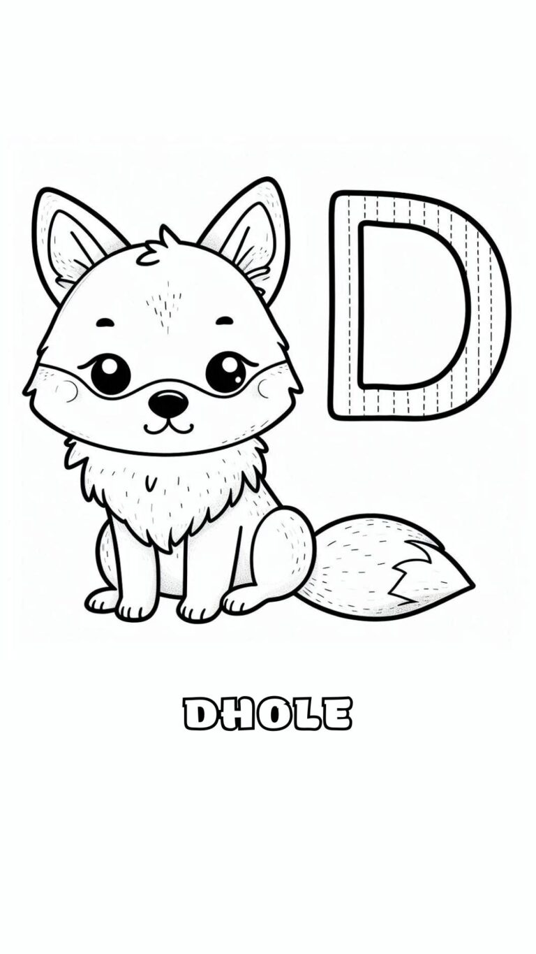 19 Letter D Animals Coloring Page For Kids To Study