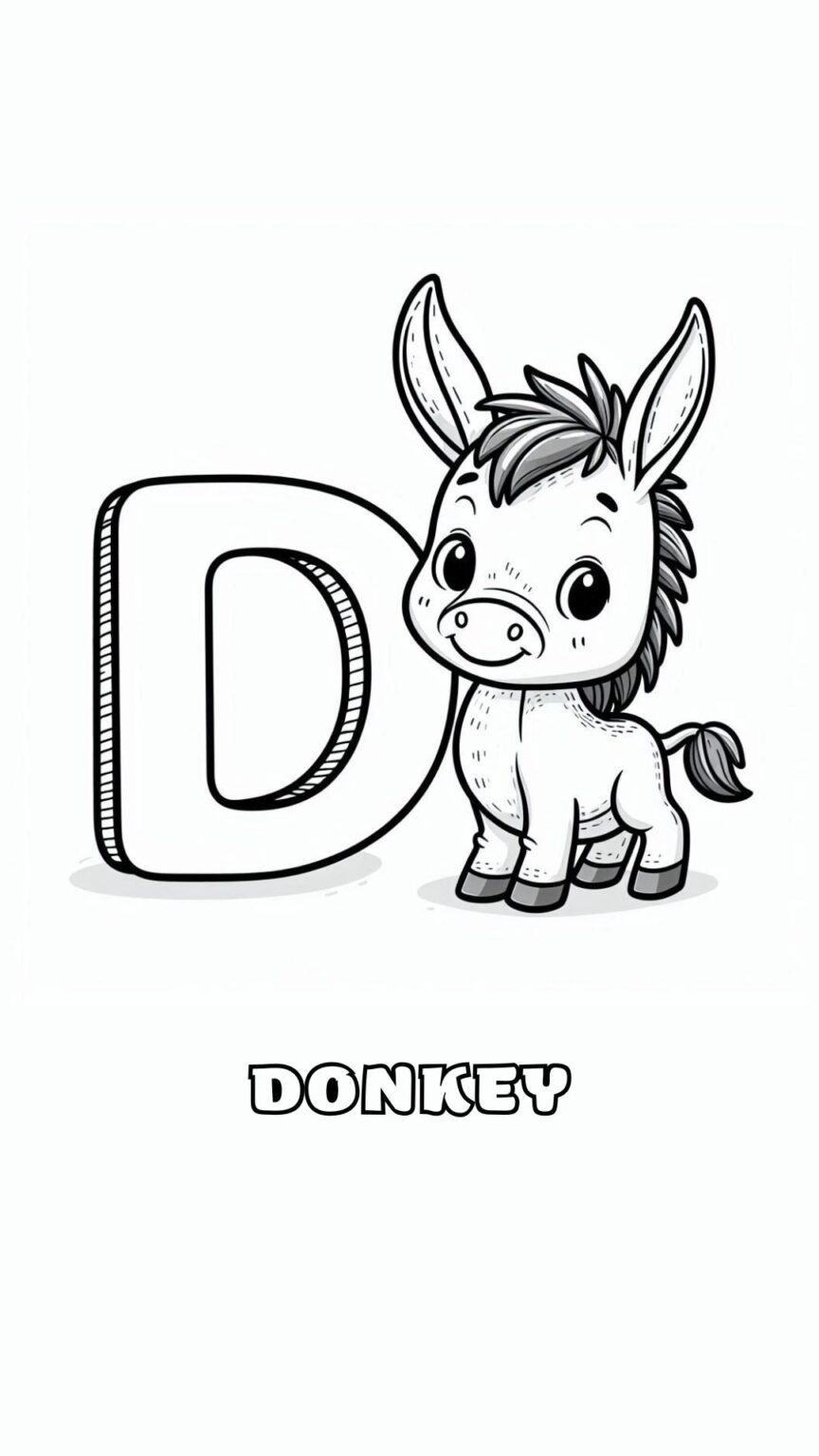 19 Letter D Animals Coloring Page For Kids To Study